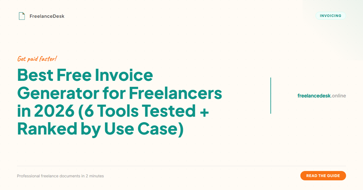 Best Free Invoice Generator for Freelancers in 2026 (6 Tools Tested ...