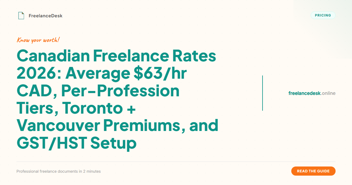 Canadian Freelance Rates 2026: Average $63/hr CAD, Per-Profession Tiers ...