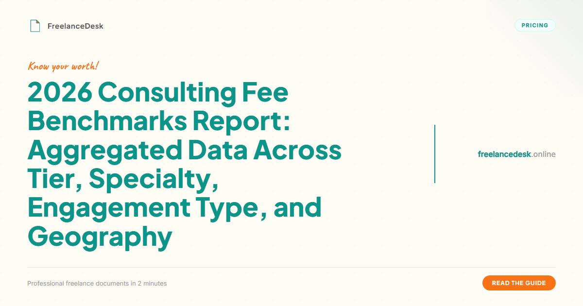 2026 Consulting Fee Benchmarks Report: Aggregated Data Across Tier ...