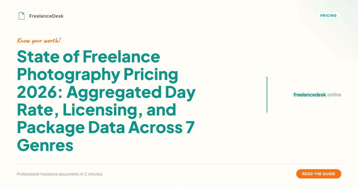 State of Freelance Photography Pricing 2026: Aggregated Day Rate ...